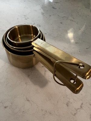4pc Stainless Steel Measuring Cups Champagne - Figmint™ : Target