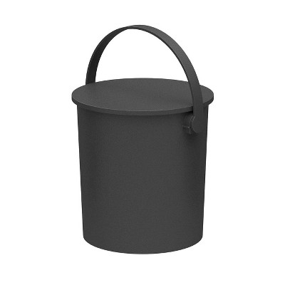 Jej Astage 4gal Sturdy Bucket Black Tote With Lid Storage Bins Buckets ...