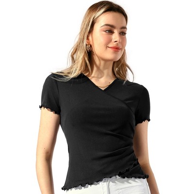 Allegra K Women's Glitter Long Sleeve Cut Out Twist Front Slim Fitted ...