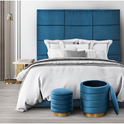 Malina Velvet Metal Storage Ottoman Pink/gold -baxton Studio : Target