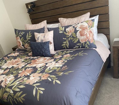 8pc Queen Ramona Cotton Comforter Set - Navy : Target