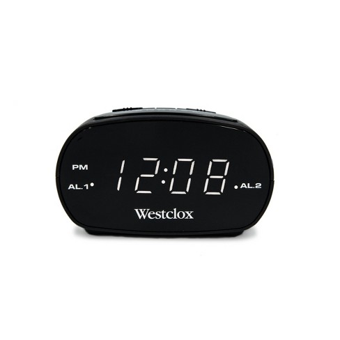 Dual Alarm Clock Black - Westclox: Electric, Battery Backup, Oversized ...
