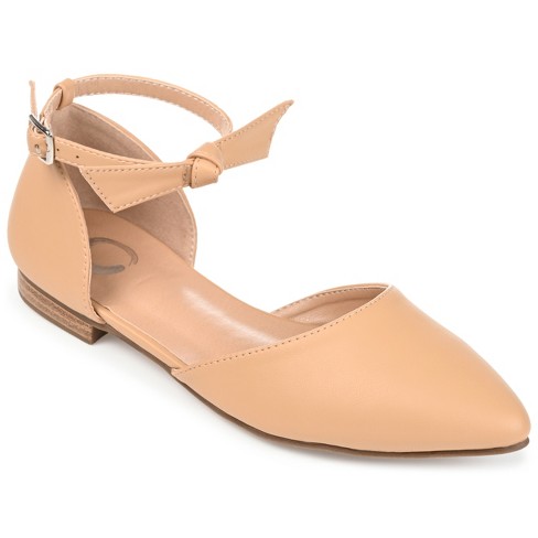 Journee Collection Womens Vielo Ballet Almond Toe Buckle Flats Tan 5.5 ...