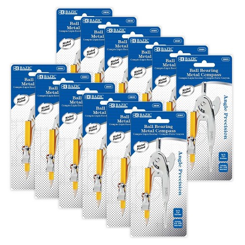 Bazic Products® Metal Ball Bearing Compass With #2 Wood Pencil, Pack Of ...