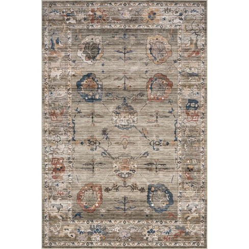 Nuloom Cleora Floral & Paisley 8x10 Machine Washable Indoor Area Rug ...