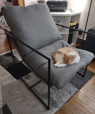 Ferpit Upholstered Sling Accent Chair With Metal Frame Modern Style ...