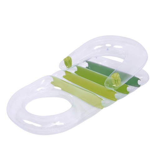 Pool Central 59" Green Transparent Inflatable Pool Lounger With Cup ...