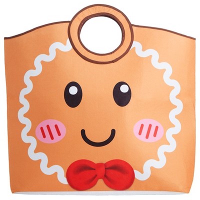 The Lakeside Collection Christmas Gift Sack With Handles - Gingerbread ...