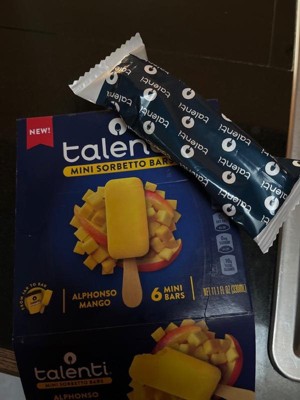 Talenti Alphonso Mango Frozen Mini Sorbetto Bars - 6pk/11.1 Fl Oz : Target