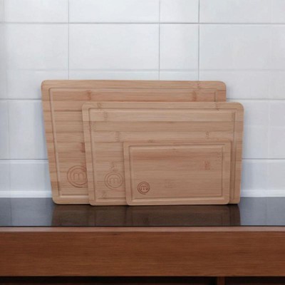 Masterchef 3pc Bamboo Cutting Board Set With Juice Grooves Essential ...