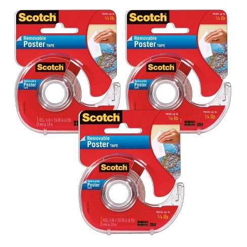 Scotch Removable Poster Tape With Dispenser, 3/4" X 150", Clear, Pack ...
