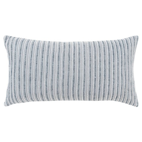 14"x26" Oversized Solid Striped Lumbar Throw Pillow Light Gray - Rizzy ...
