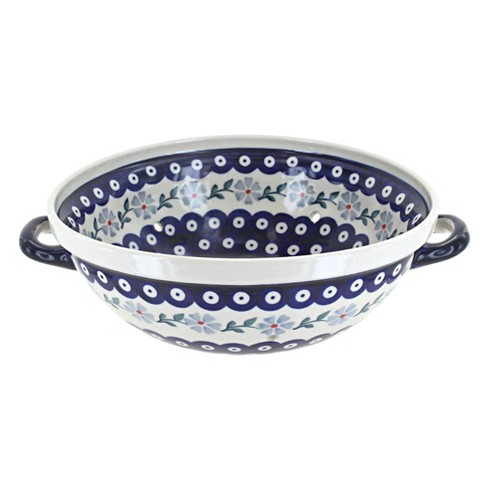 Blue Rose Polish Pottery Blue Violet Colander : Target