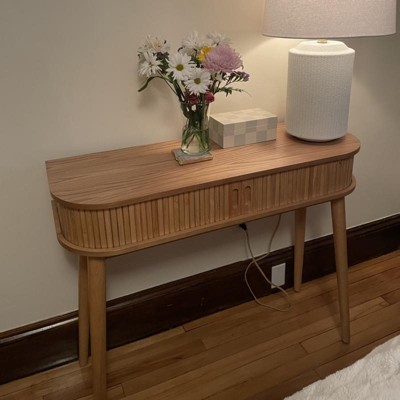 Adelpha Console Table With Sliding Doors Natural - Threshold™ : Target