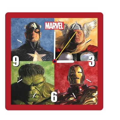 Marvel Avengers Retro Square Shaped Wall Clock : Target