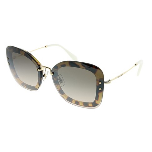 Miu Miu Core Collection 7s04p0 Womens Square Sunglasses Light Havana ...