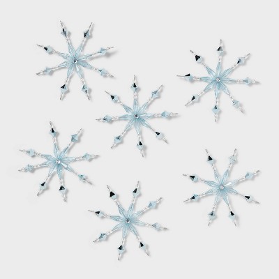 Northlight 24ct Silver Splendor Glitter Snowflake Christmas Ornaments 4 ...