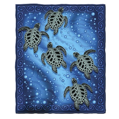 Dawhud Direct 75" X 90" Sea Turtle Fleece Throw Blanket For Women, Men ...