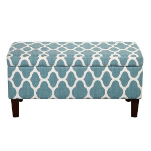Drake Large Decorative Storage Bench Teal - HomePop: Bedroom Seating ...