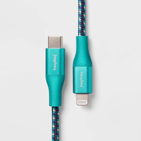 10' Lightning To Usb-c Braided Cable - Heyday™ Teal/navy : Target