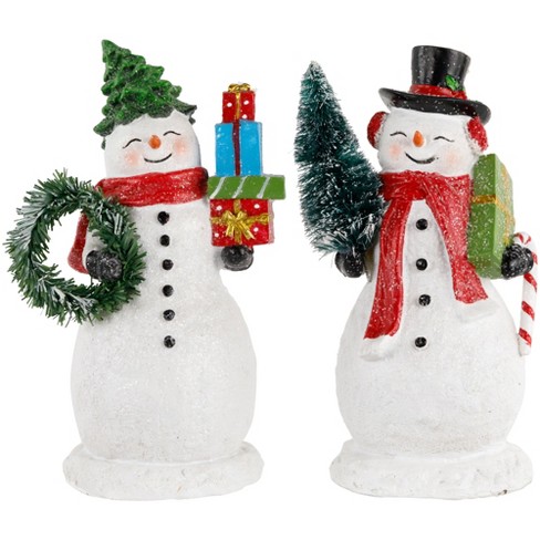 Northlight Shopping Snowmen Couple With Presents Christmas Figurines ...