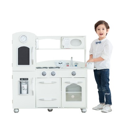 Teamson Kids Wooden Play Kitchen White Children's Fridge Freezer Oven ...
