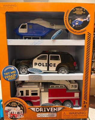 Driven By Battat – Small Toy Emergency Vehicle Set – Micro Rescue Fleet - 3 Pk : Target