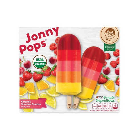 Jonnypops Organic Frozen Summer Sunrise Water Pop - 8ct/14.8oz : Target