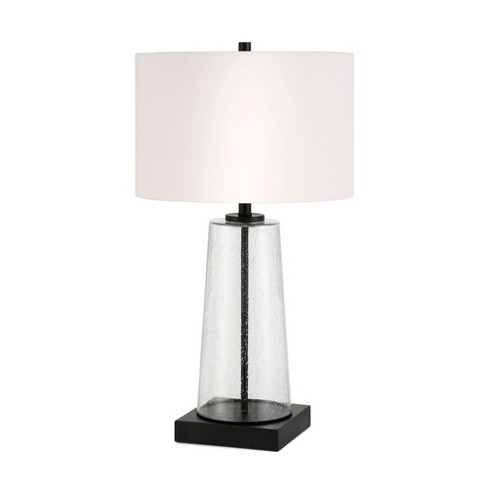 Hampton & Thyme 27.5" Tall Table Lamp With Fabric Shade Seeded Glass ...
