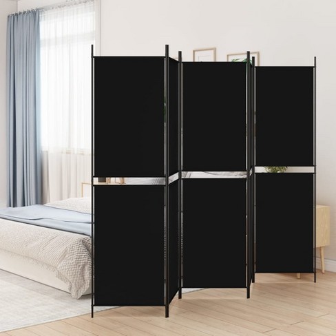 Vidaxl 5-panel Room Divider Black 98.4"x78.7" Fabric : Target