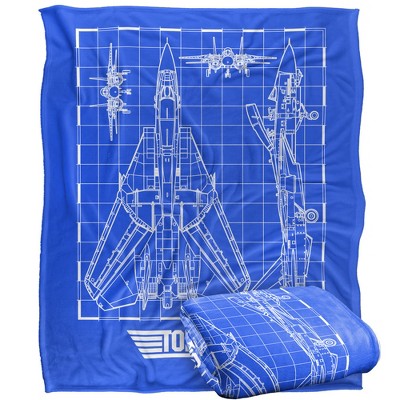 Paramount Top Gun Plane Blueprint Silky Touch Super Soft Throw Blanket ...