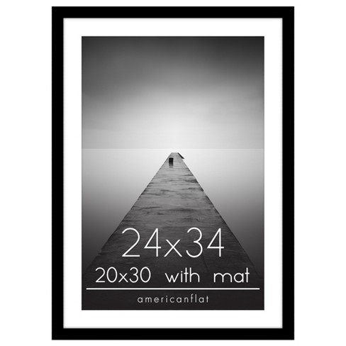 Americanflat 20x30 Poster Frame With Mat Or 24x34 Poster Frame Without ...