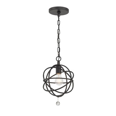 Crystorama Lighting Solaris 1 - Light Semi-flush Mount In Black : Target