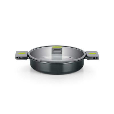 BRA Cookware Life Ceramic Nonstick Sauté Pan w/Glass Lid, 11 Inch, 3.3 ...
