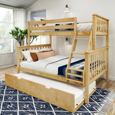 Plank+beam Twin Over Full Bunk Bed With Storage Trundle For Adults/kids ...