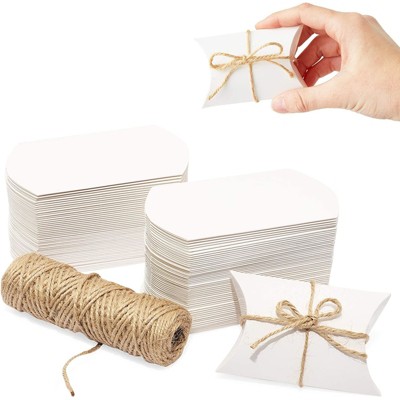 Bright Creations 100 Pack Mini Pillow Gift Box Set With Jute Twine For ...