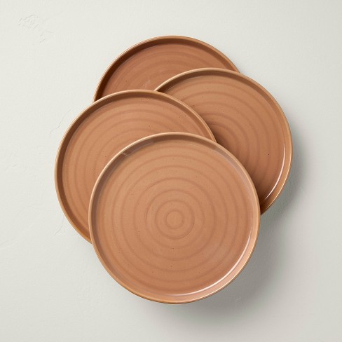 4pk 8.5" Flared Brim Stoneware Salad Plate Cosmic Rust - Hearth & Hand ...