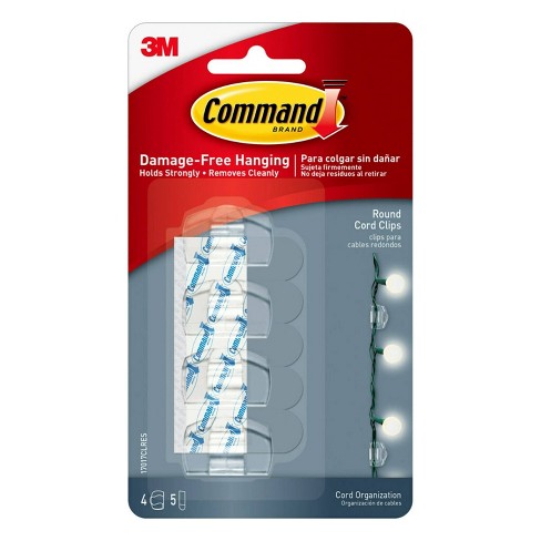 Command Clear Round Cord Clips: Adhesive Hooks For Cables & Strips ...