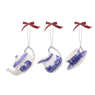 Spode Blue Italian 3 Piece Tea Set Ornaments : Target