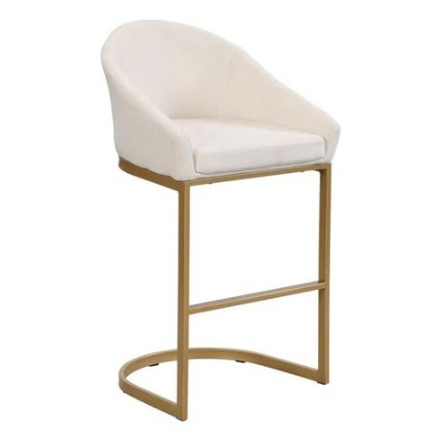 Carolina Living Lucien 25.25" Upholstered Counter Stool - Gold - Cream ...