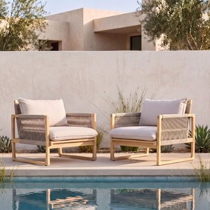 Christopher Knight Home Seraphina Modern Acacia Patio Club Chair with ...