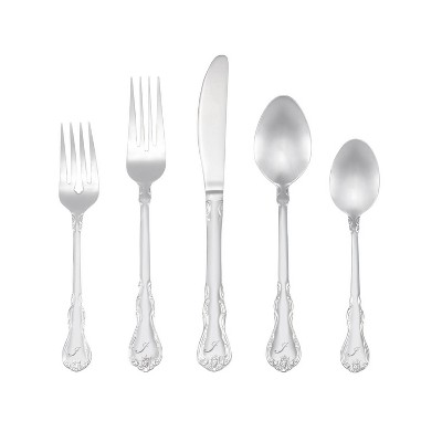 Riverridge 46pc Personalized Silverware Set Bouquet Pattern - I ...