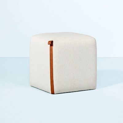 Boucle Upholstered Square Cocktail Ottoman - Oatmeal - Hearth & Hand ...