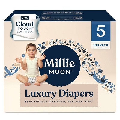 Millie Moon Luxury Diapers Size 1 - 108ct : Target