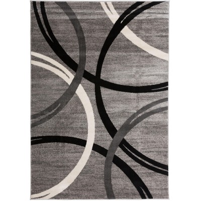 World Rug Gallery Geometric Circles Red 6'6" X 9' Area Rug : Target