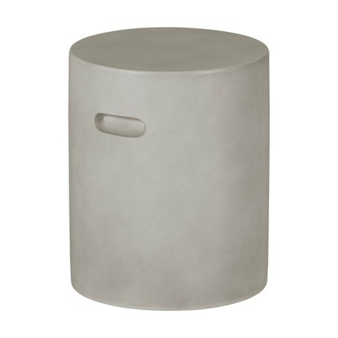 South Shore Bellulo Cylindrical Side Table Greige: Durable Magnesium ...