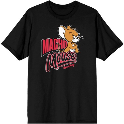 Men's Black Tom And Jerry T-shirt, Macho Mouse-xxl : Target