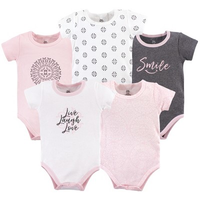 Yoga Sprout Baby Girl Cotton Bodysuits 5pk, Scroll, 3-6 Months : Target