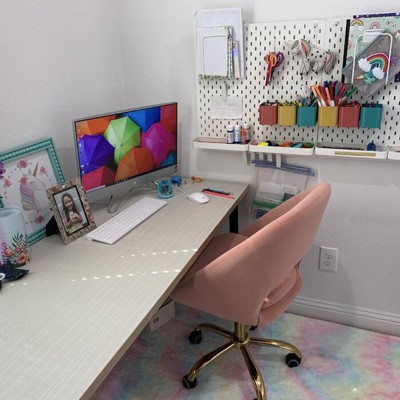 Hector Velvet Ergonomic Swivel Office Desk Chair With Adjustable Height ...