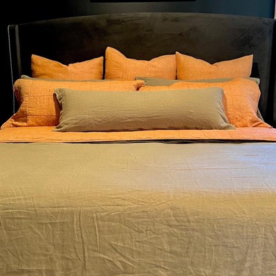 French Linen Box Stitch Quilt & Sham Set - Full/queen - Clay | Bokser ...